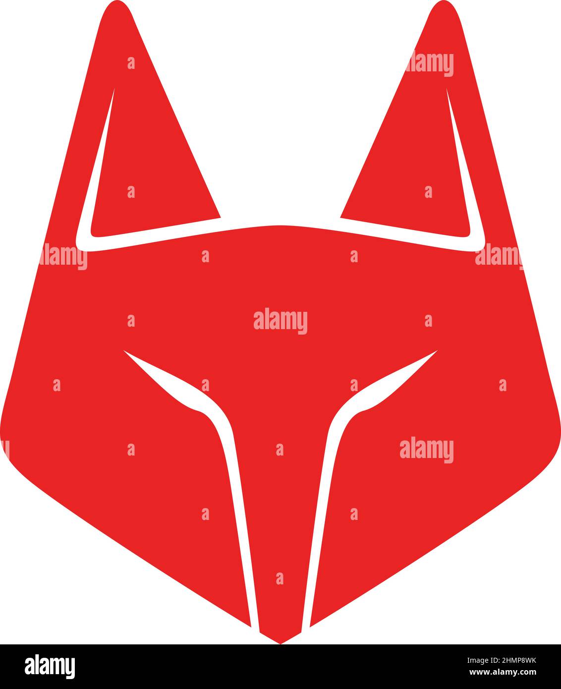 Simple Abstract Design of Red Fox Head Stock Vector Image & Art - Alamy