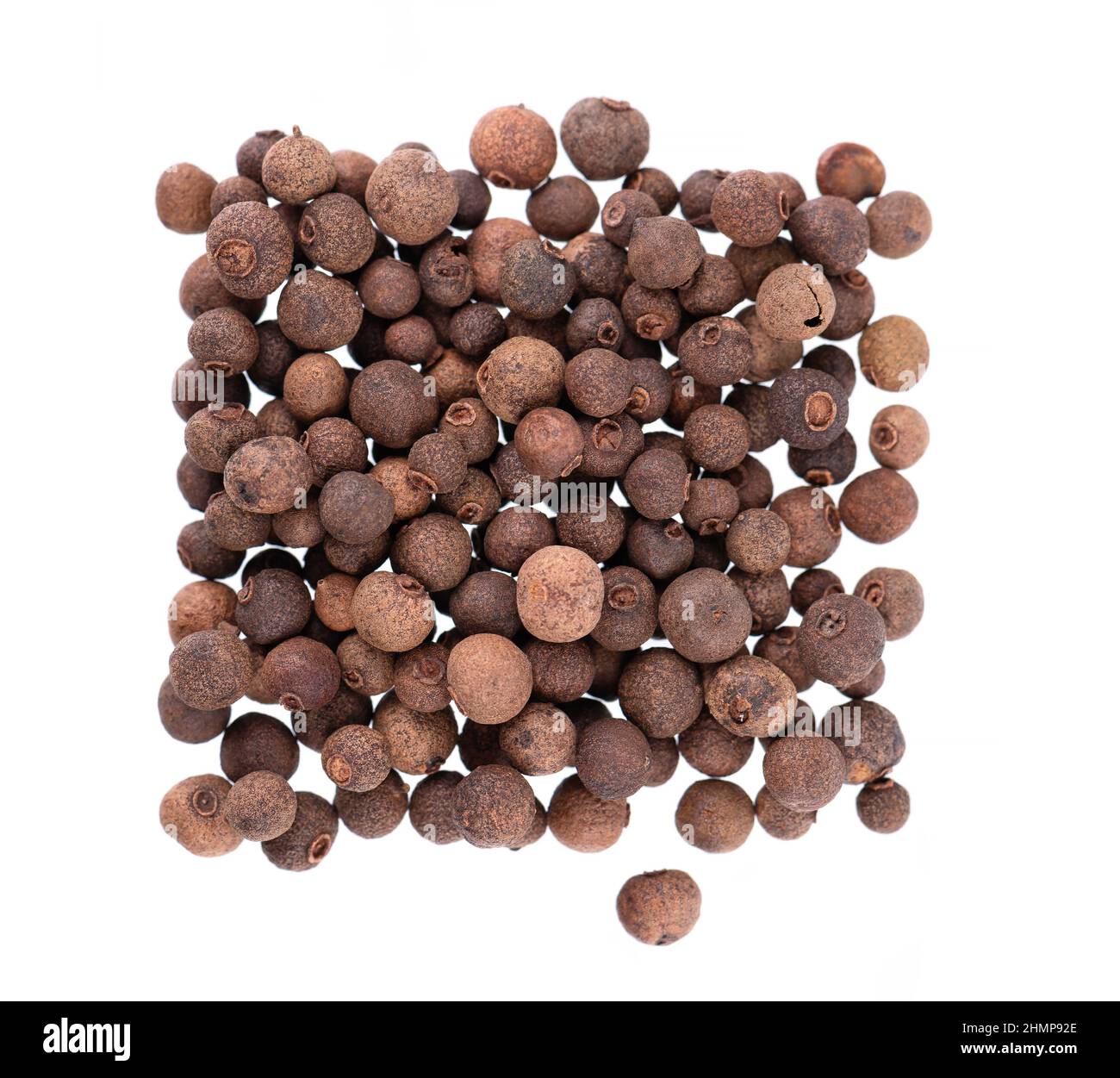 Allspice pile isolated on white background. Jamaican pepper, pimento ...