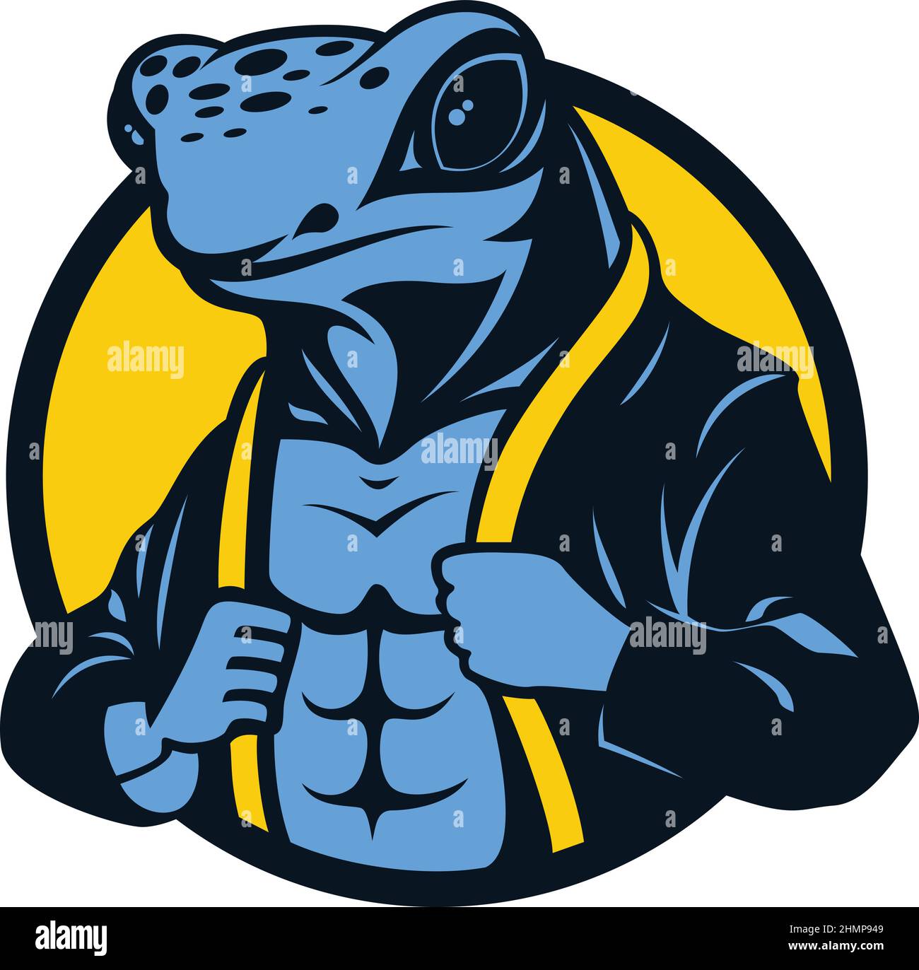 Arrow Frog Cartoon Character With Jiu Jitsu Uniform Stock Vector Image ...