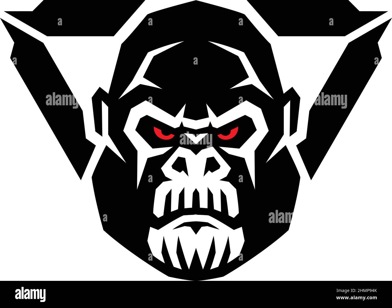 Edgy Design of Head of Aggressive Gorilla Vector Stock Vector Image & Art - Alamy