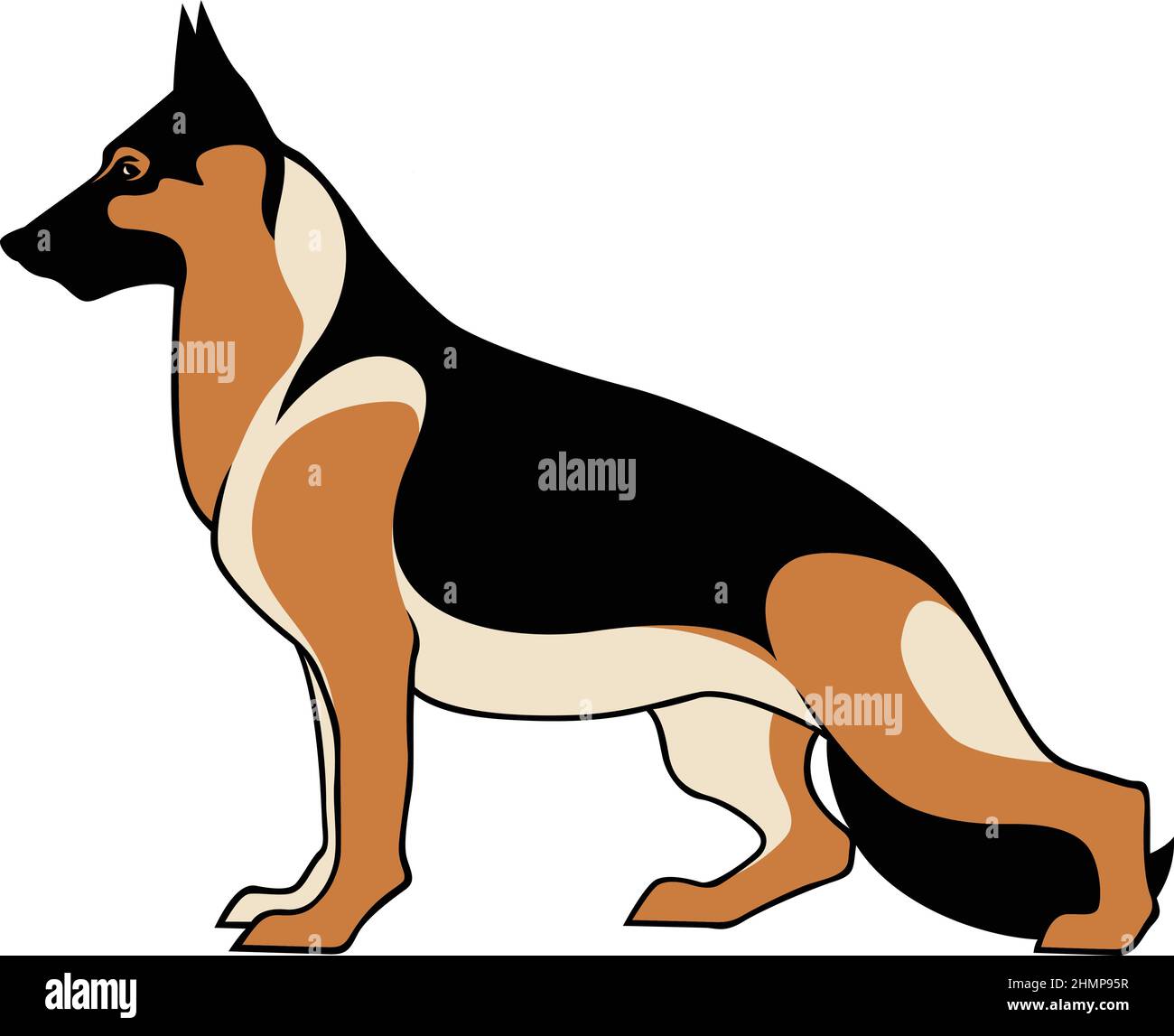 Simple Vector of German Shepherd Stock Vector Image & Art - Alamy