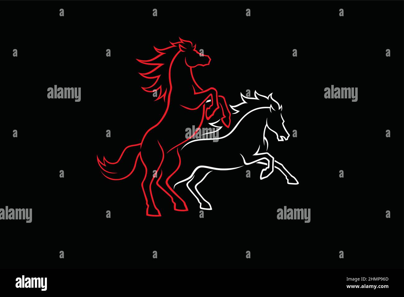 Mustang Horses rearing up Line Art vector Stock Vector Image & Art - Alamy