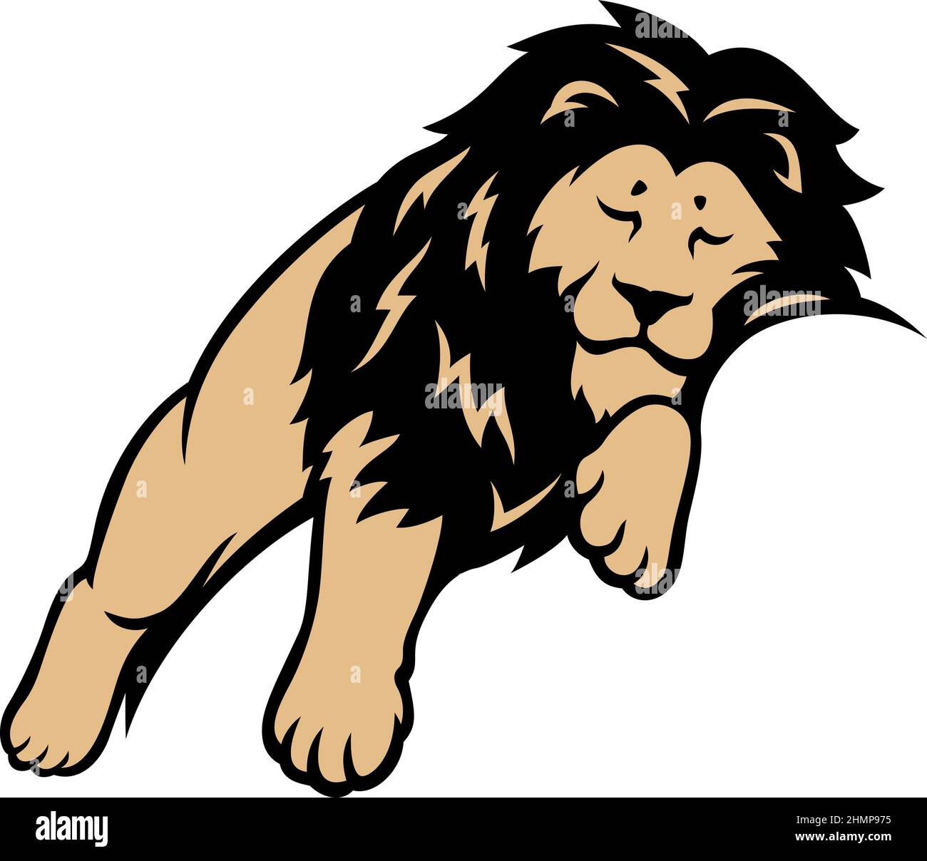 A Lazy Lion Enjoys Sleeping Time Stock Vector Image & Art - Alamy