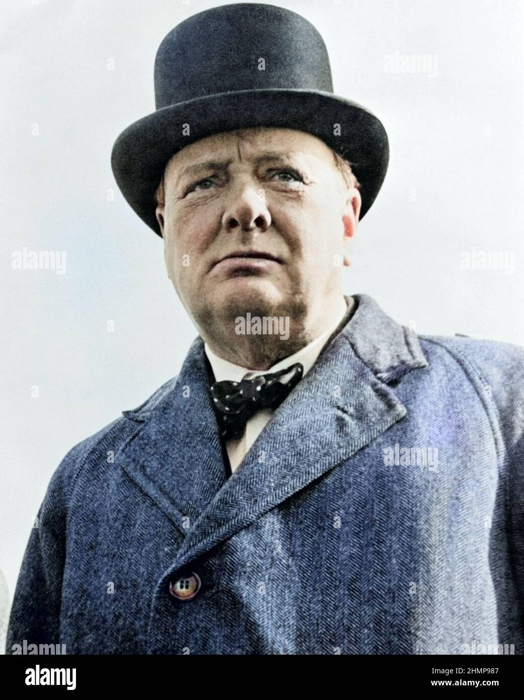 Sir Winston Churchill 1874-1965 in 1942. Colorized version Stock Photo ...