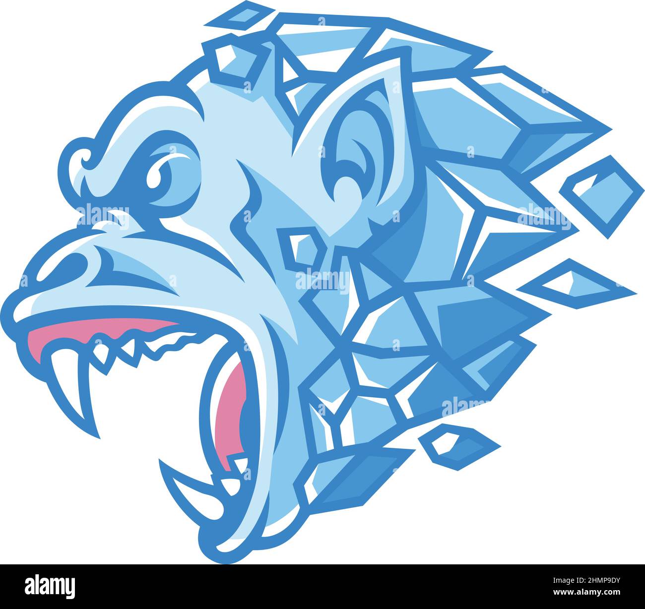 Aggressive Ice Monkey with its Frozen Head Stock Vector Image & Art - Alamy