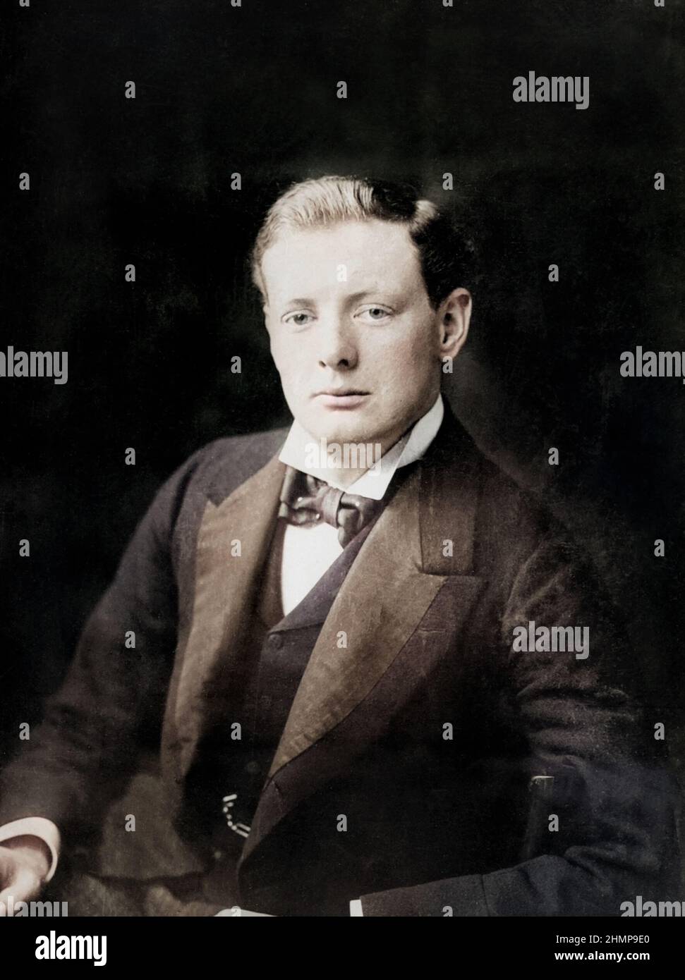 A half length portrait of Winston Churchill in 1900. Winston Churchill ...