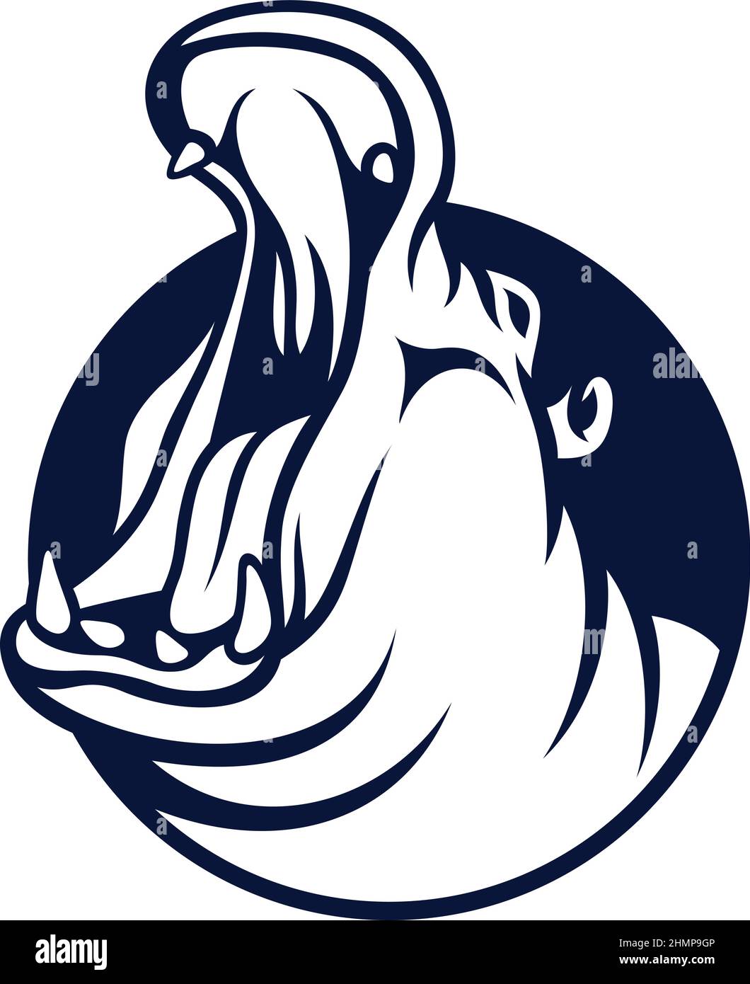 Hippo Silhouette Mouth Open