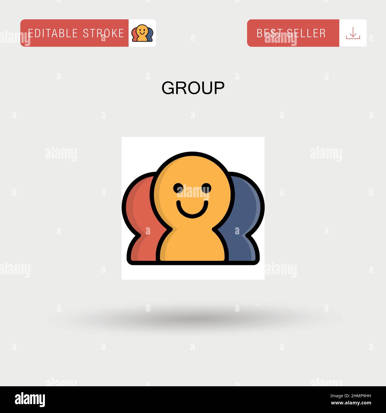 Portrait happy diverse group friends Stock Vector Images - Alamy