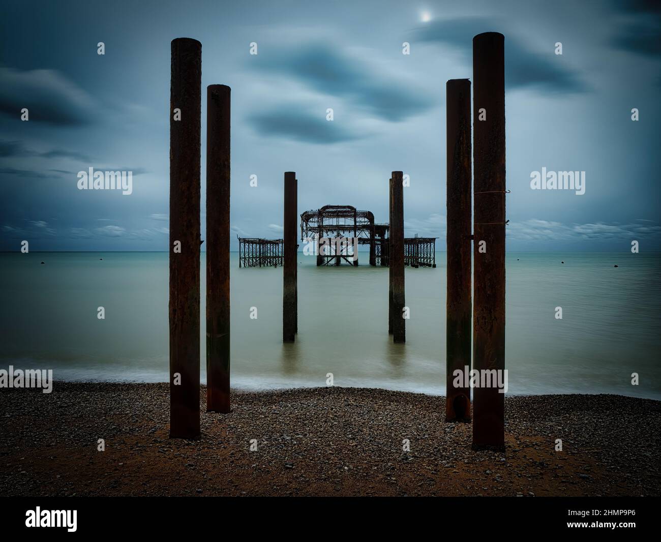 The iconic West Pier at Brighton. In its heyday it was the first pier ...