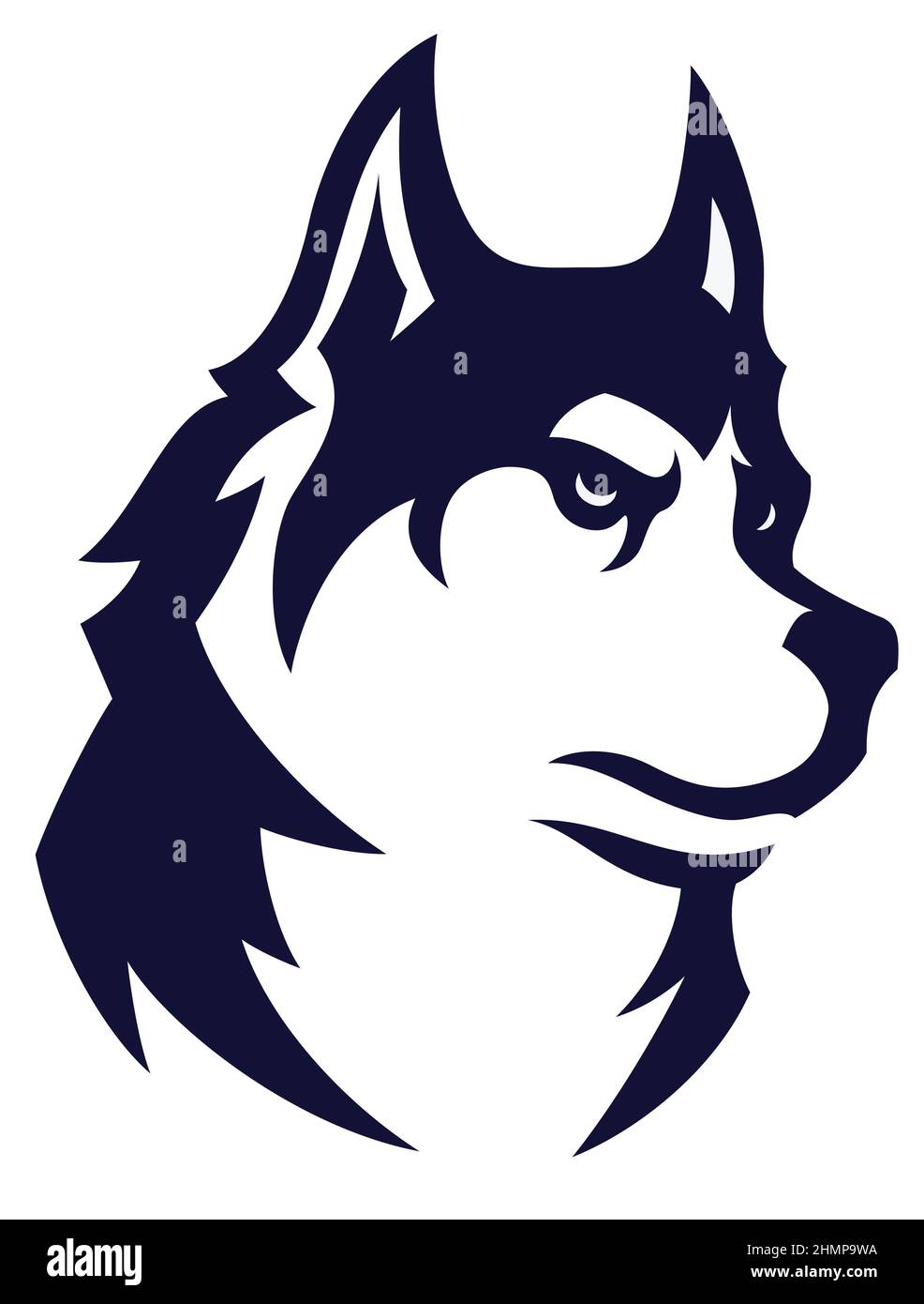 Simple Design of Head of Husky Dog Stock Vector Image & Art - Alamy