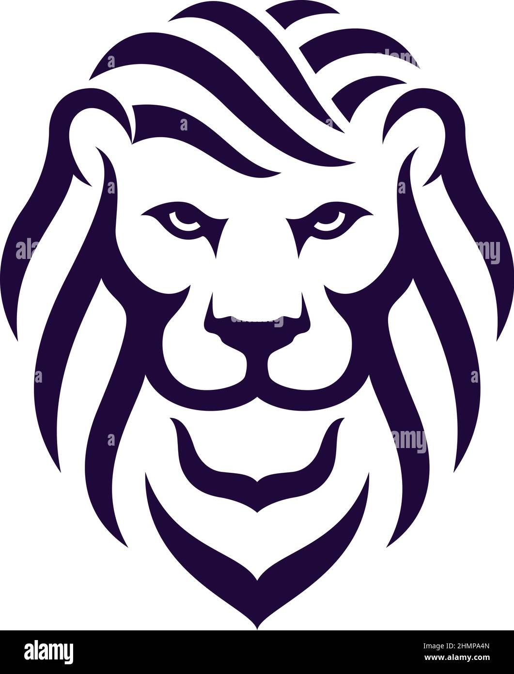 Simple Design of Lion Head Vector Stock Vector Image & Art - Alamy
