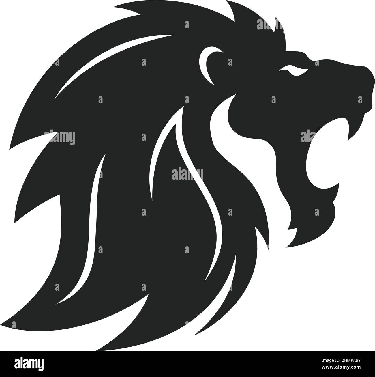 Simple Design of Lion Head Roaring Vector Stock Vector Image & Art - Alamy