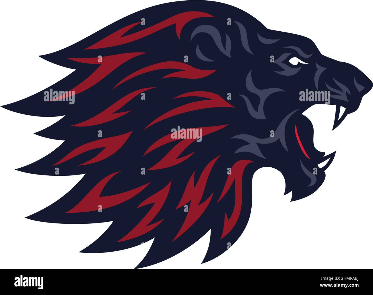 Head of Aggressive Male Lion Roaring Stock Vector Image & Art - Alamy