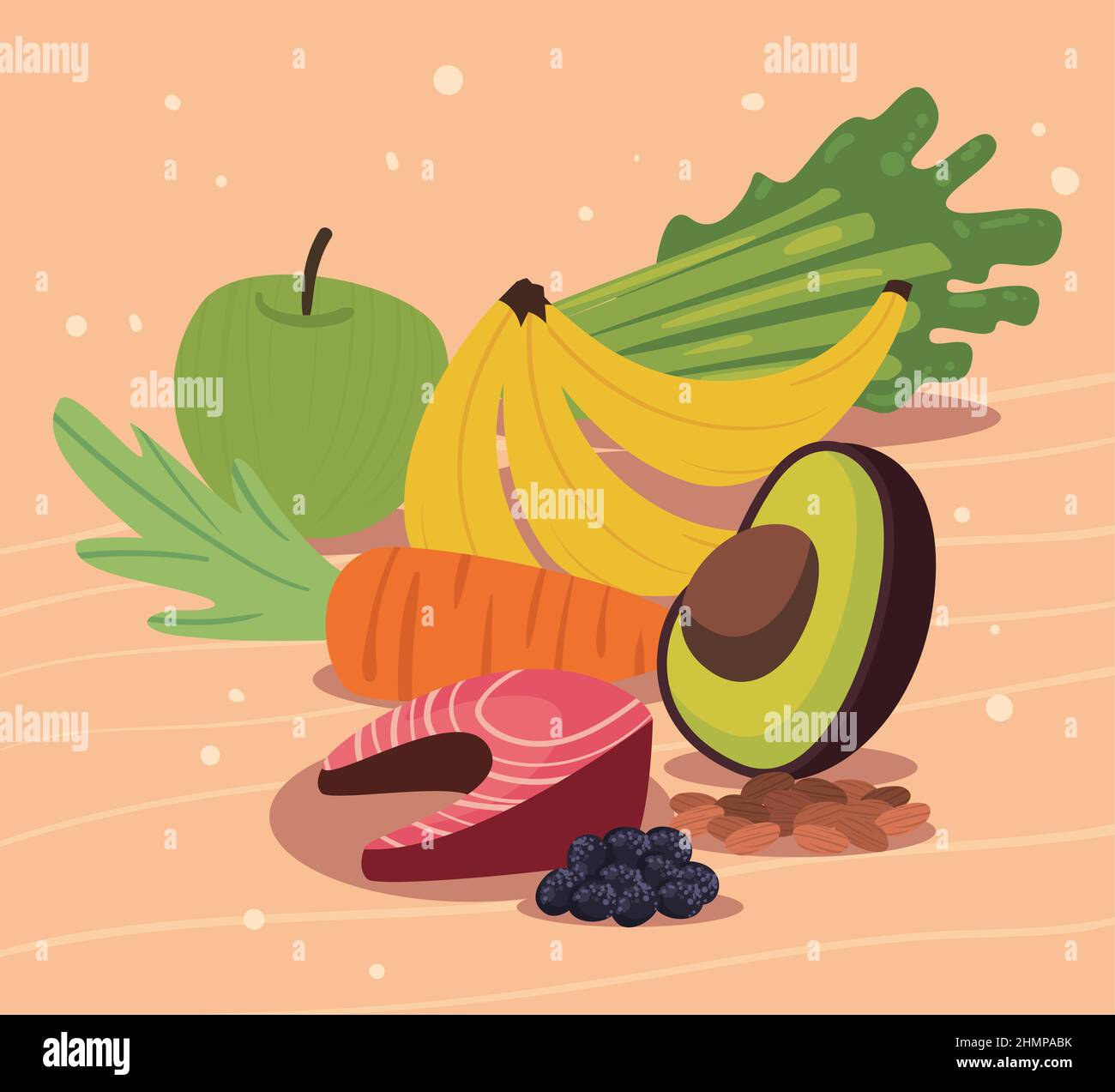 poster of cute healthy foods Stock Vector Image & Art - Alamy