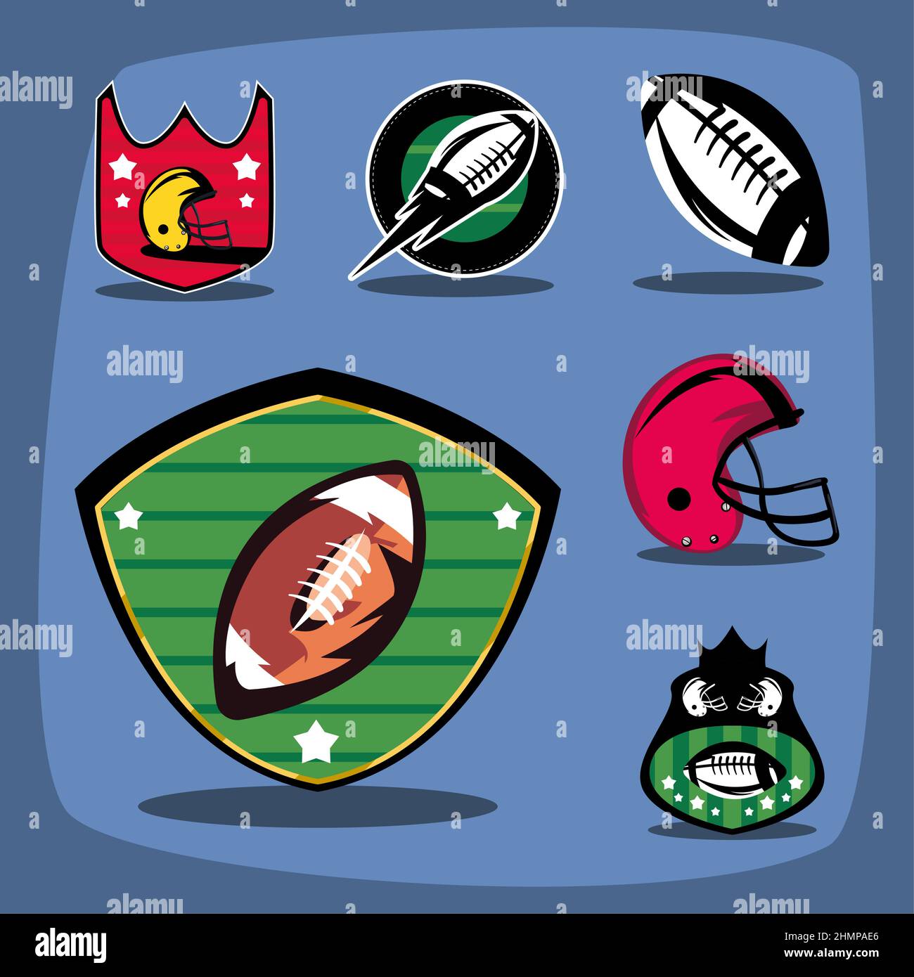 set of six american football items Stock Vector Image & Art - Alamy