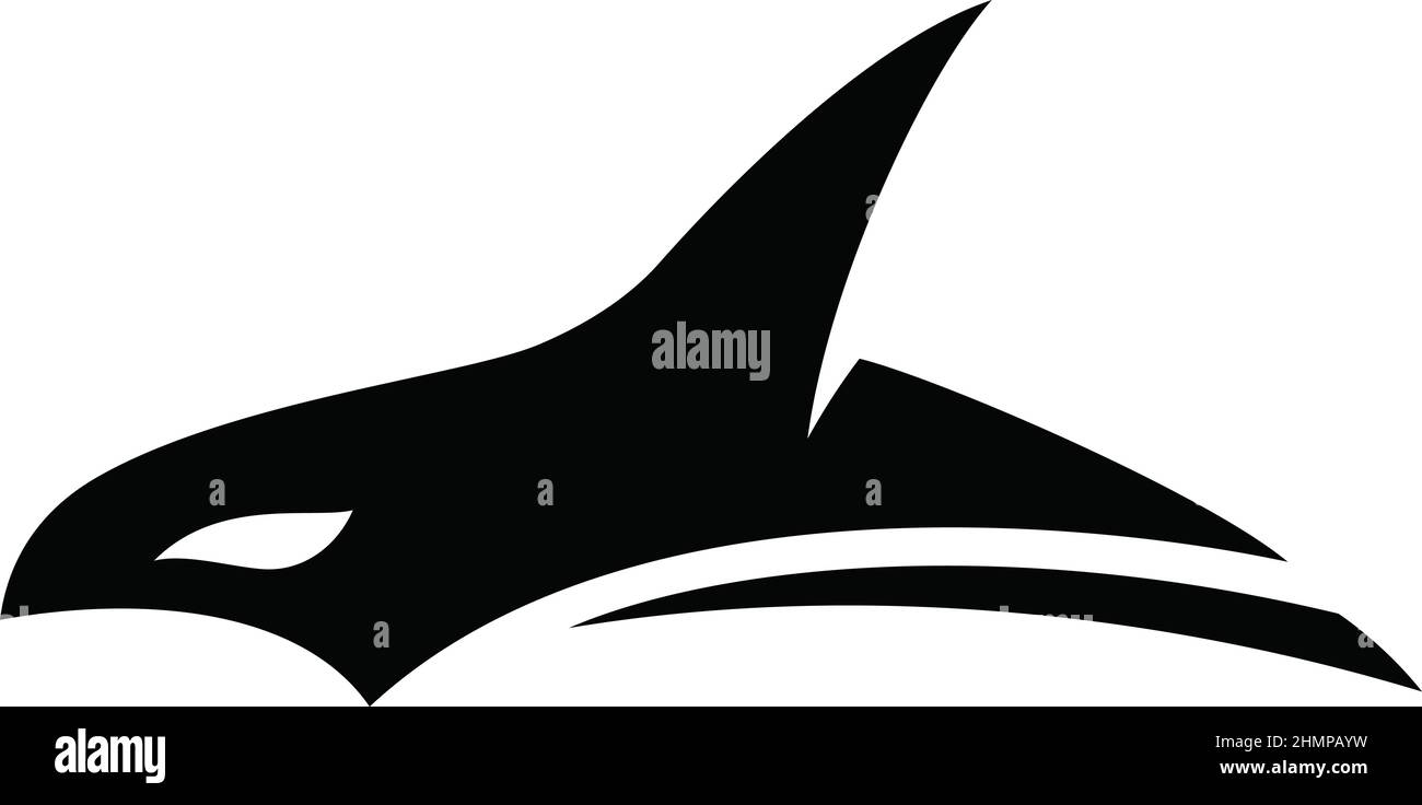 Abstract Design of Killer Whale (Orca) Swimming on the Surface Stock ...