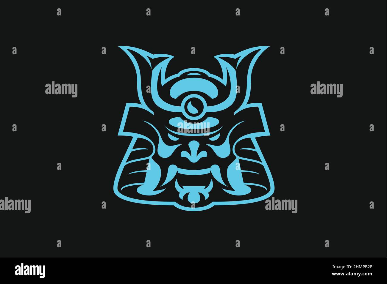 Head of Aggressive Samurai Warrior Vector Stock Vector Image & Art - Alamy