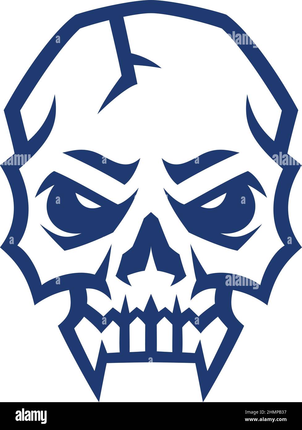 Vector Design of Evil Skull with Fangs Stock Vector Image & Art - Alamy