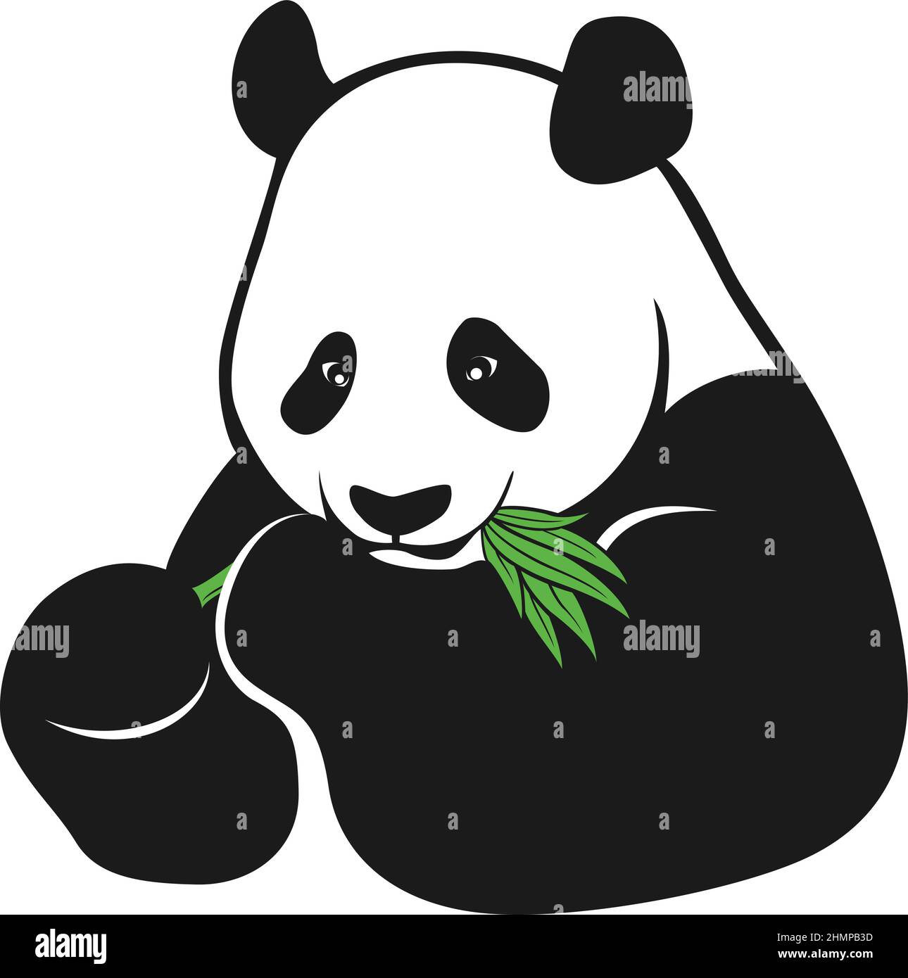 Giant panda eating bamboo leaf Cut Out Stock Images & Pictures - Alamy