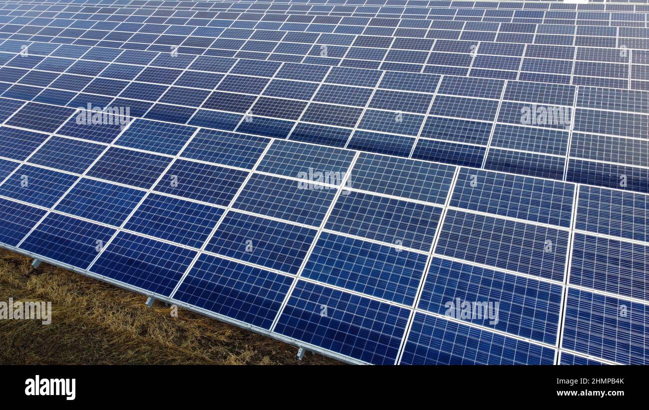 Aerial view of solar station hi-res stock photography and images - Alamy