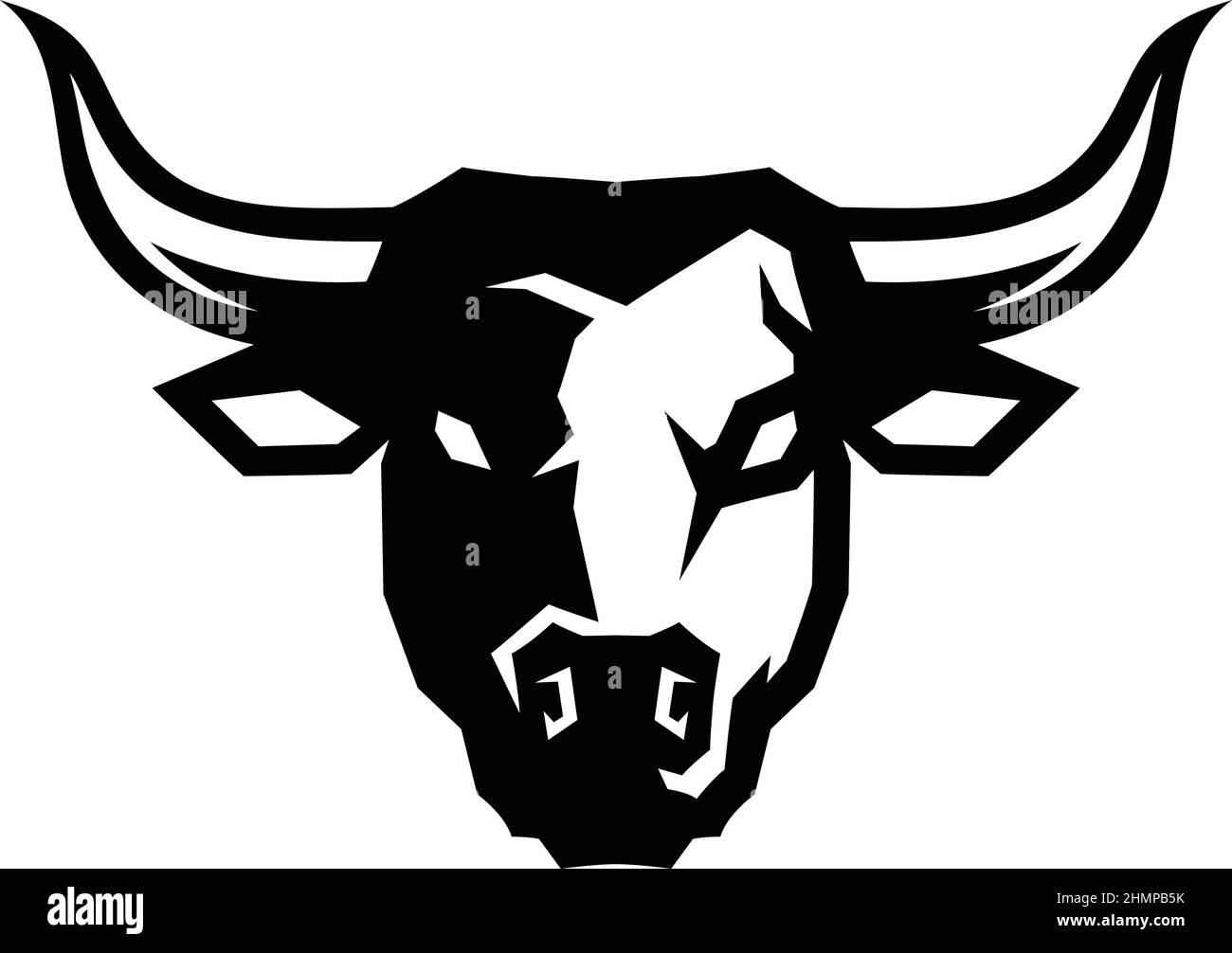Simple Design of Head of Aggressive Bull Stock Vector Image & Art - Alamy