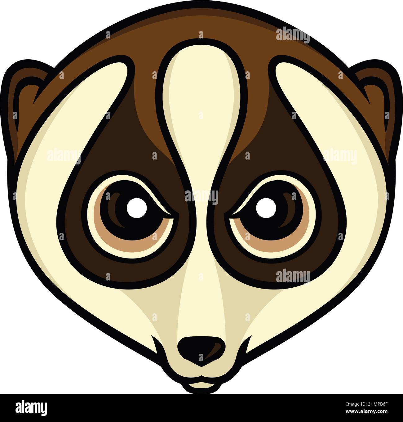 Head of Serious Slow Loris Stock Vector Image & Art - Alamy