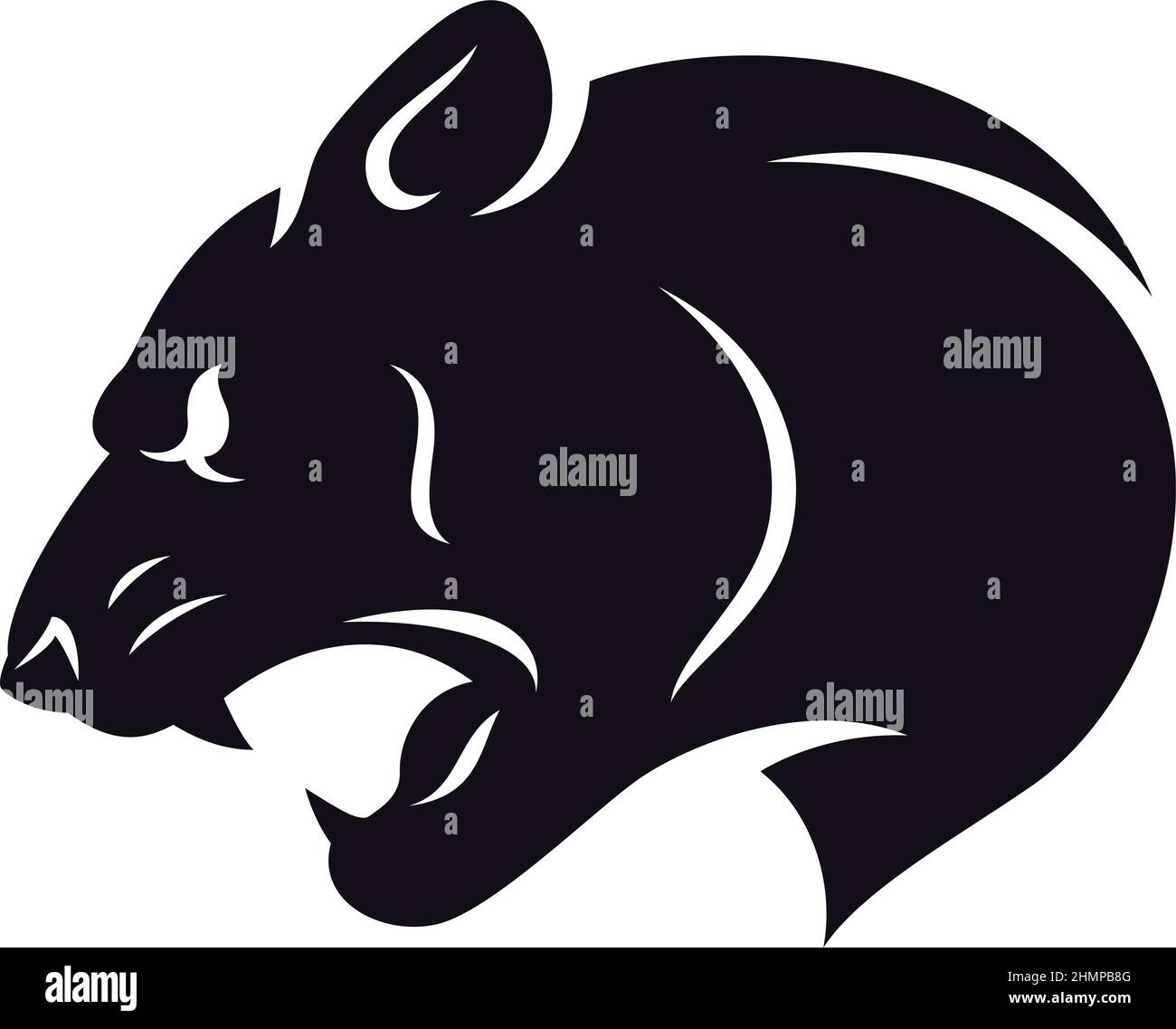 Simple Design of Black Panther Head Stock Vector Image & Art - Alamy