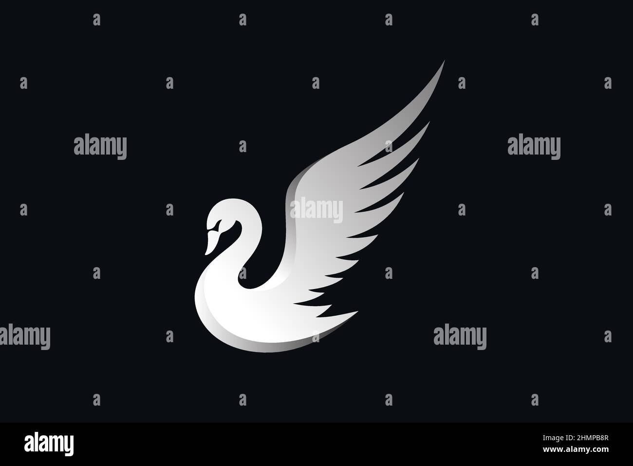Silver Swan Simple Logo Design Stock Vector Image & Art - Alamy