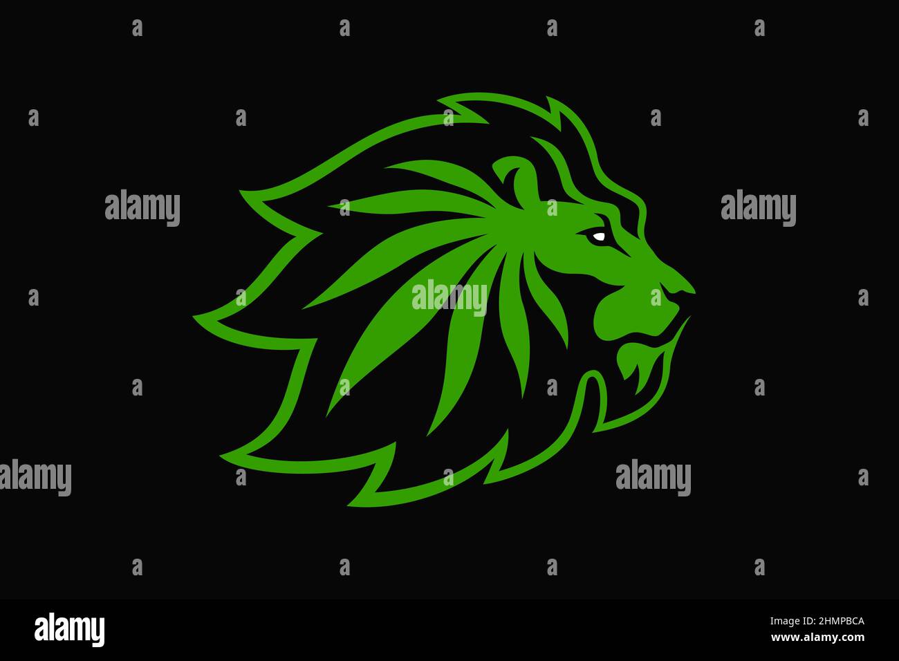 Lion Head with Hidden Shape Marijuana Leaf Within His Mane Stock Vector ...