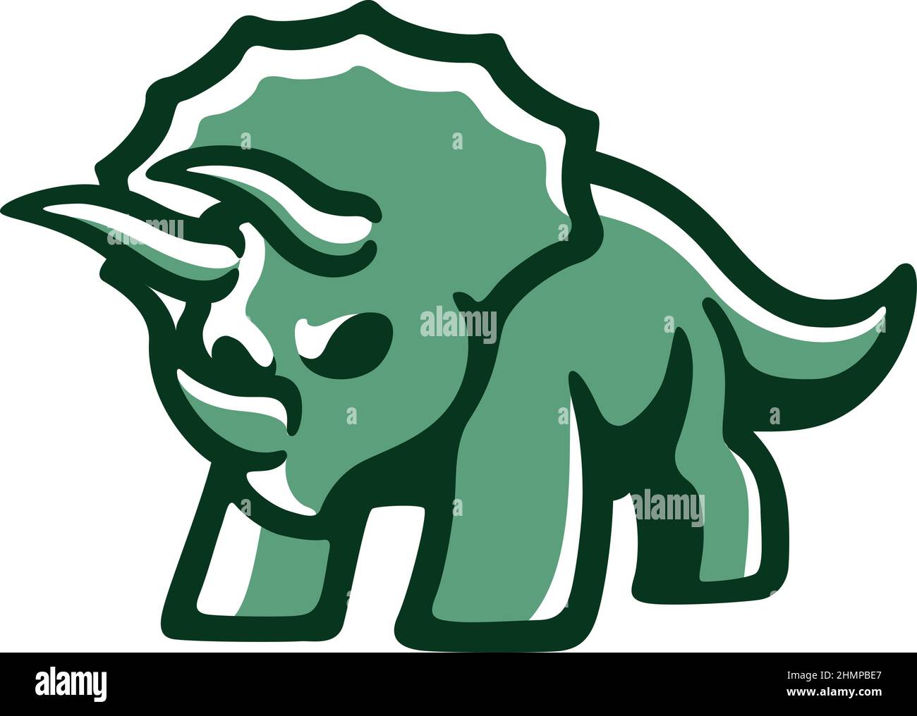 Simple Line of Cute Triceratops Dinosaur Stock Vector Image & Art - Alamy