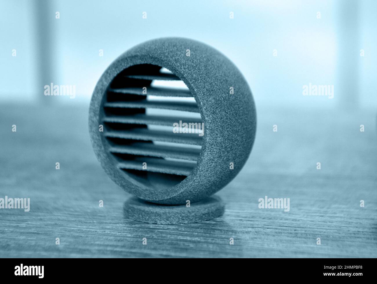 Gray object printed on powder 3D printer. Multi Jet Fusion MJF. Powder ...