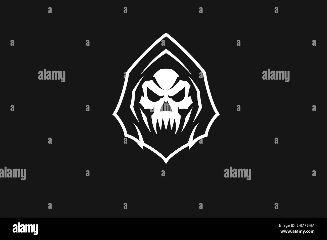 Simple Grim Reaper Skull Edgy Geometric Design Stock Vector Image & Art ...