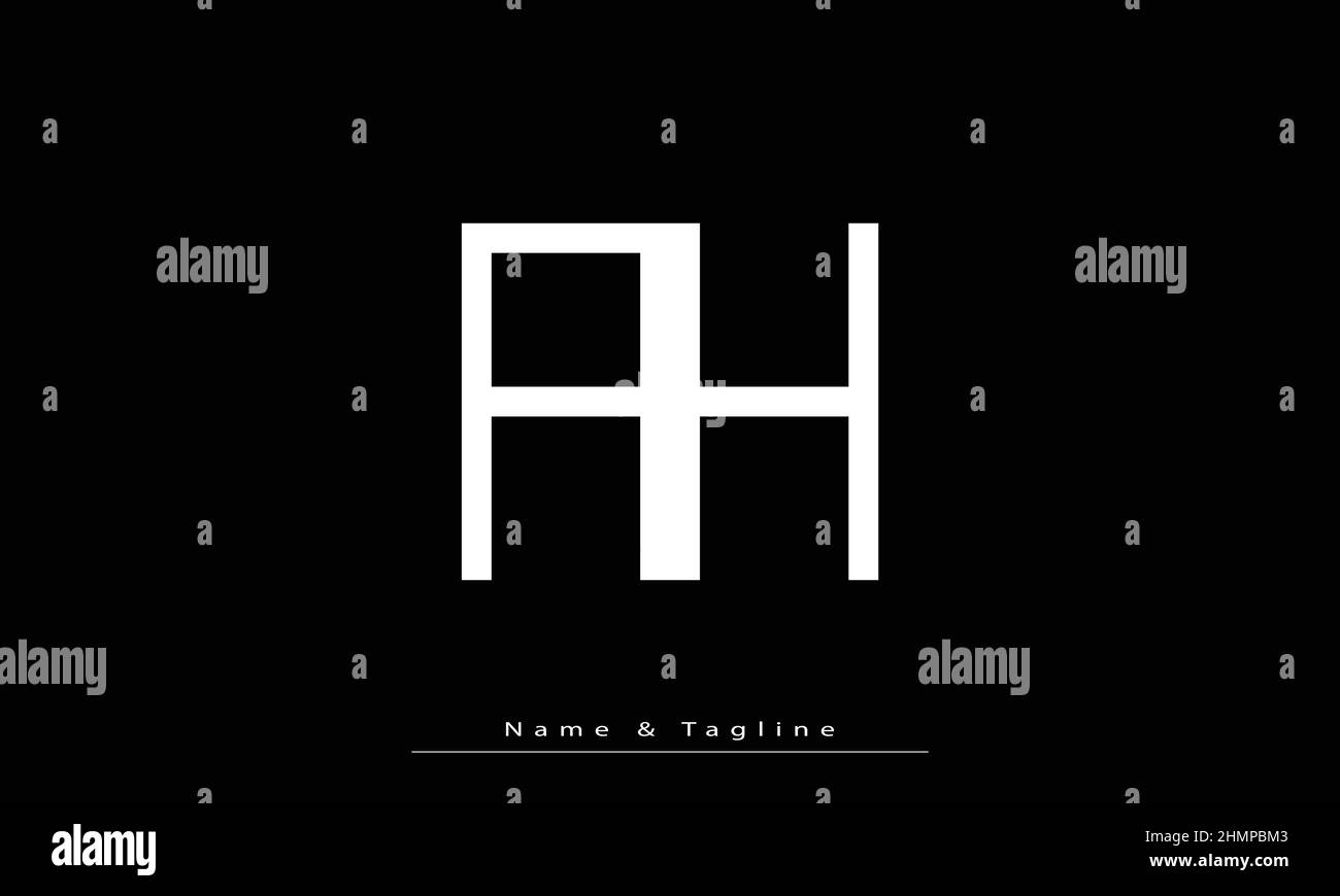Logo and symbol design with alphabet ah and letters hi-res stock ...