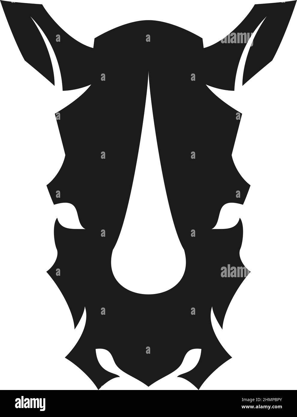 Front view of rhino Black and White Stock Photos & Images - Alamy