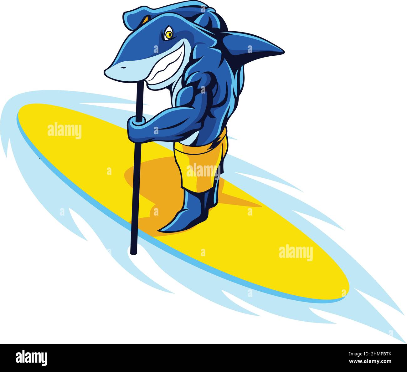 Shark is playing Paddle Surf Stock Vector Image & Art - Alamy
