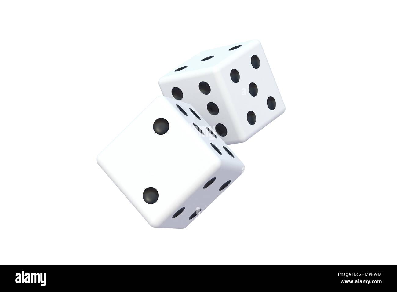 White falling dice isolated on white background. 3d render Stock Photo ...