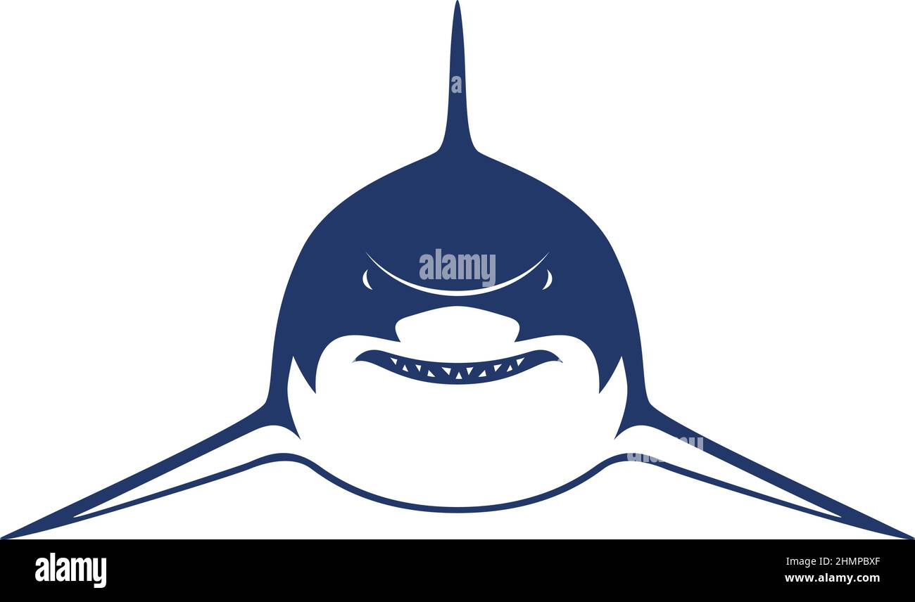 Front View of Aggressive Shark Stock Vector Image & Art - Alamy