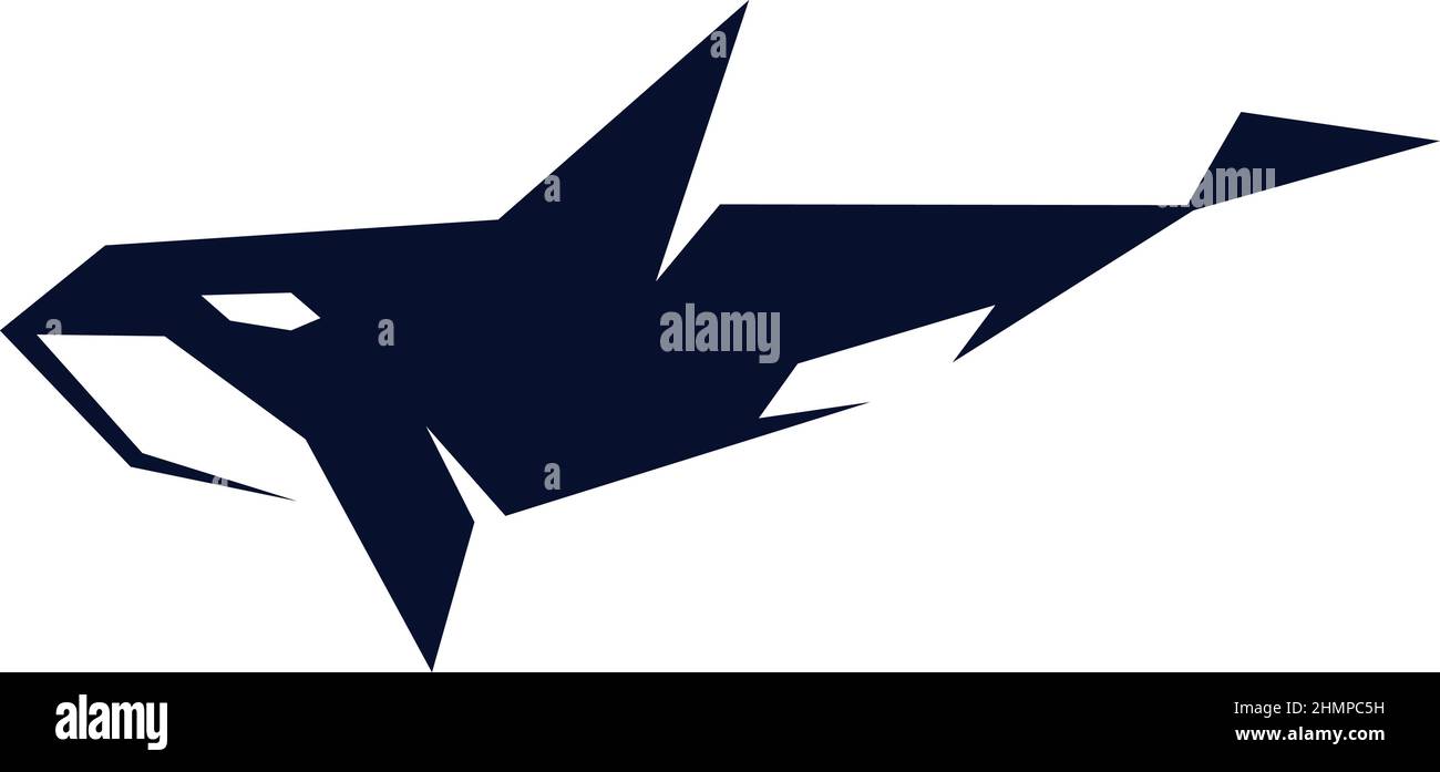Edgy Abstract Design of Killer Whale (Orca) Swimming Stock Vector Image ...