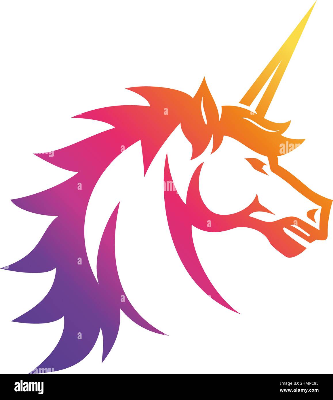 Strong Unicorn with Multi Color Gradient Stock Vector Image & Art - Alamy