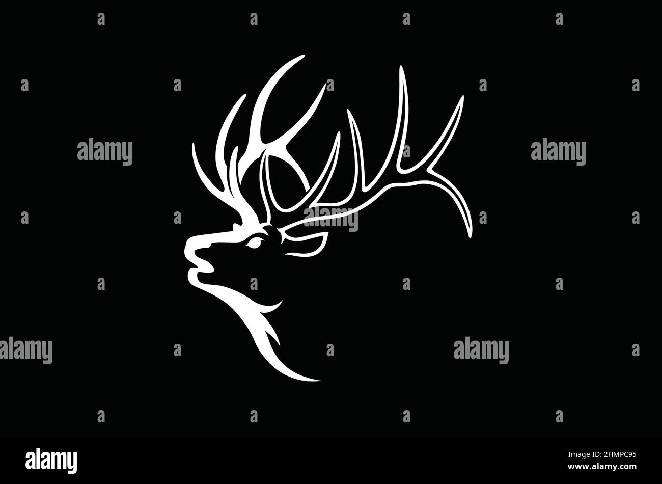 Simple Vector of Bull Elk Head Stock Vector Image & Art - Alamy