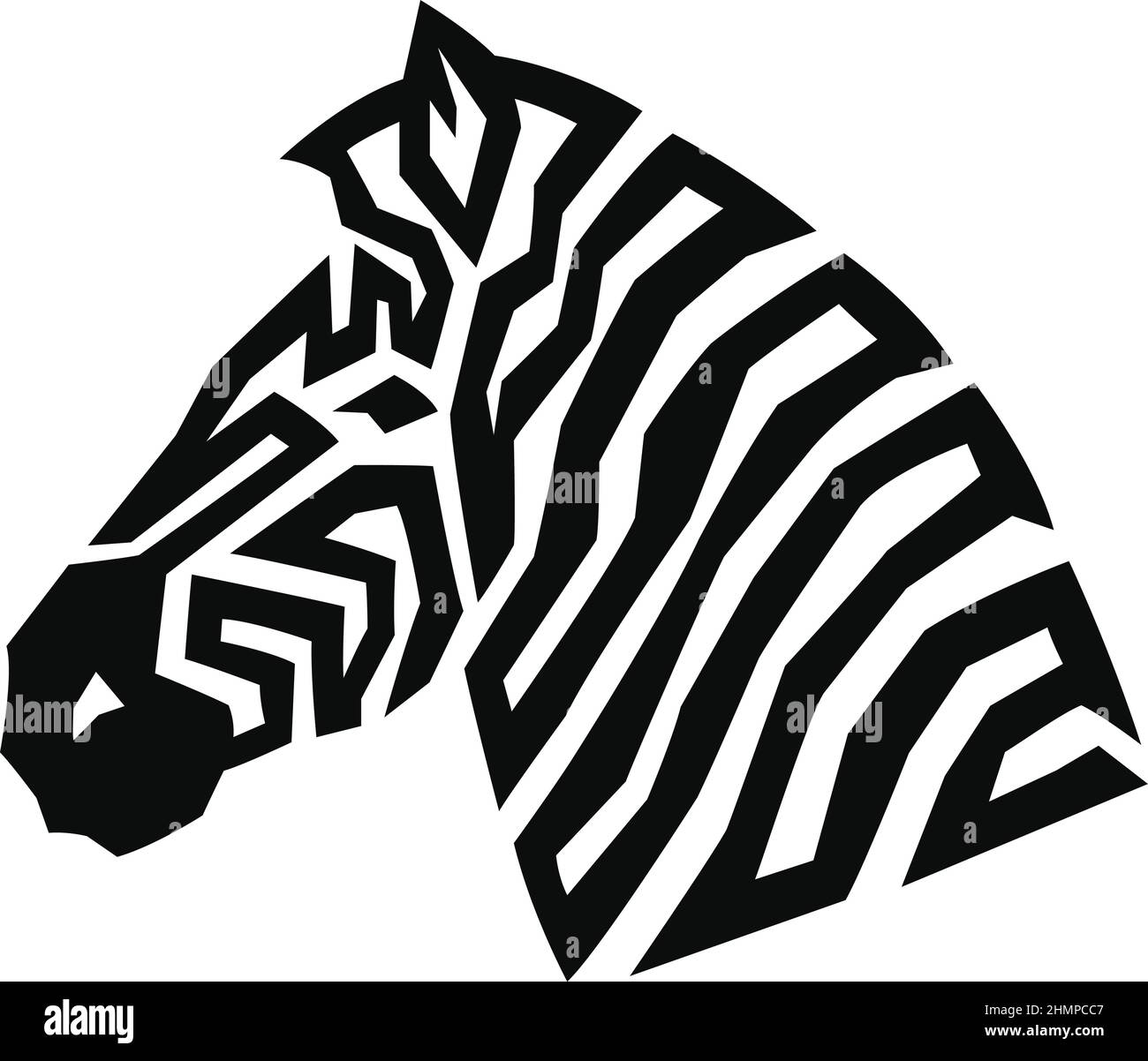 Simple Design of Zebra Head Outline Vector Stock Vector Image & Art - Alamy