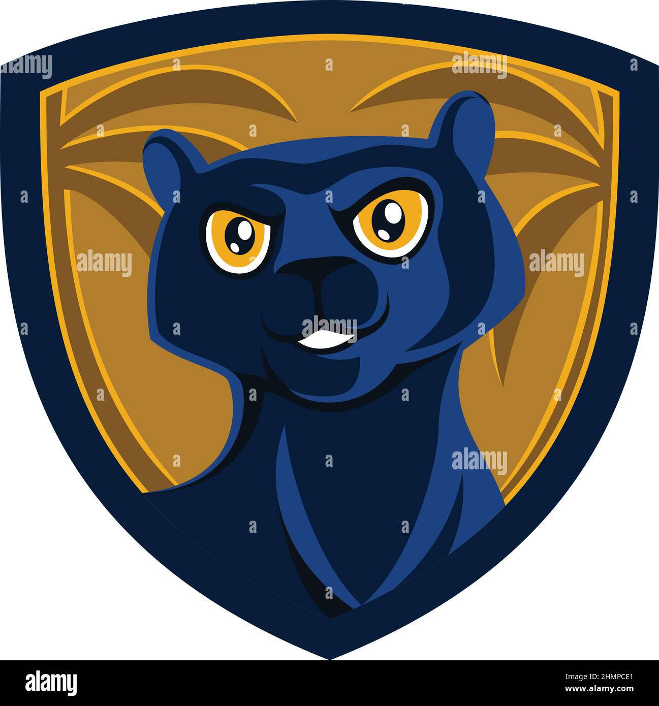 Cute Panther Crest (Shield) with Palm Trees In the Background Stock ...