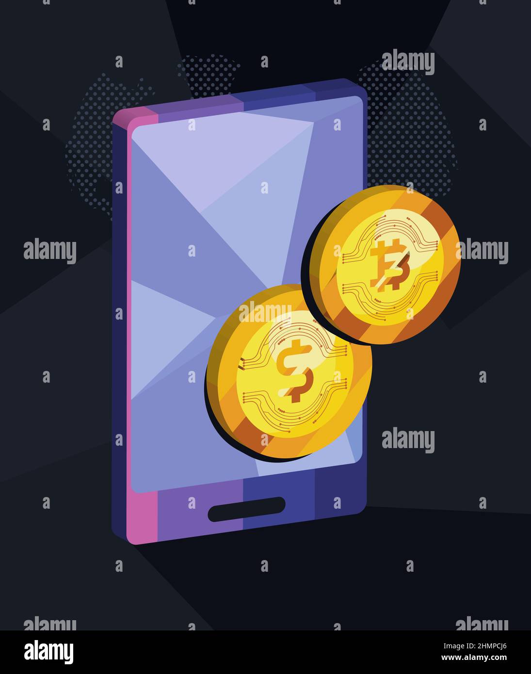 illustration of cute cryptocurrency items Stock Vector Image & Art - Alamy