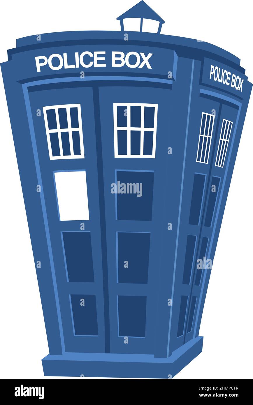 Blue British Police Box Cartoon Style Stock Vector Image & Art - Alamy