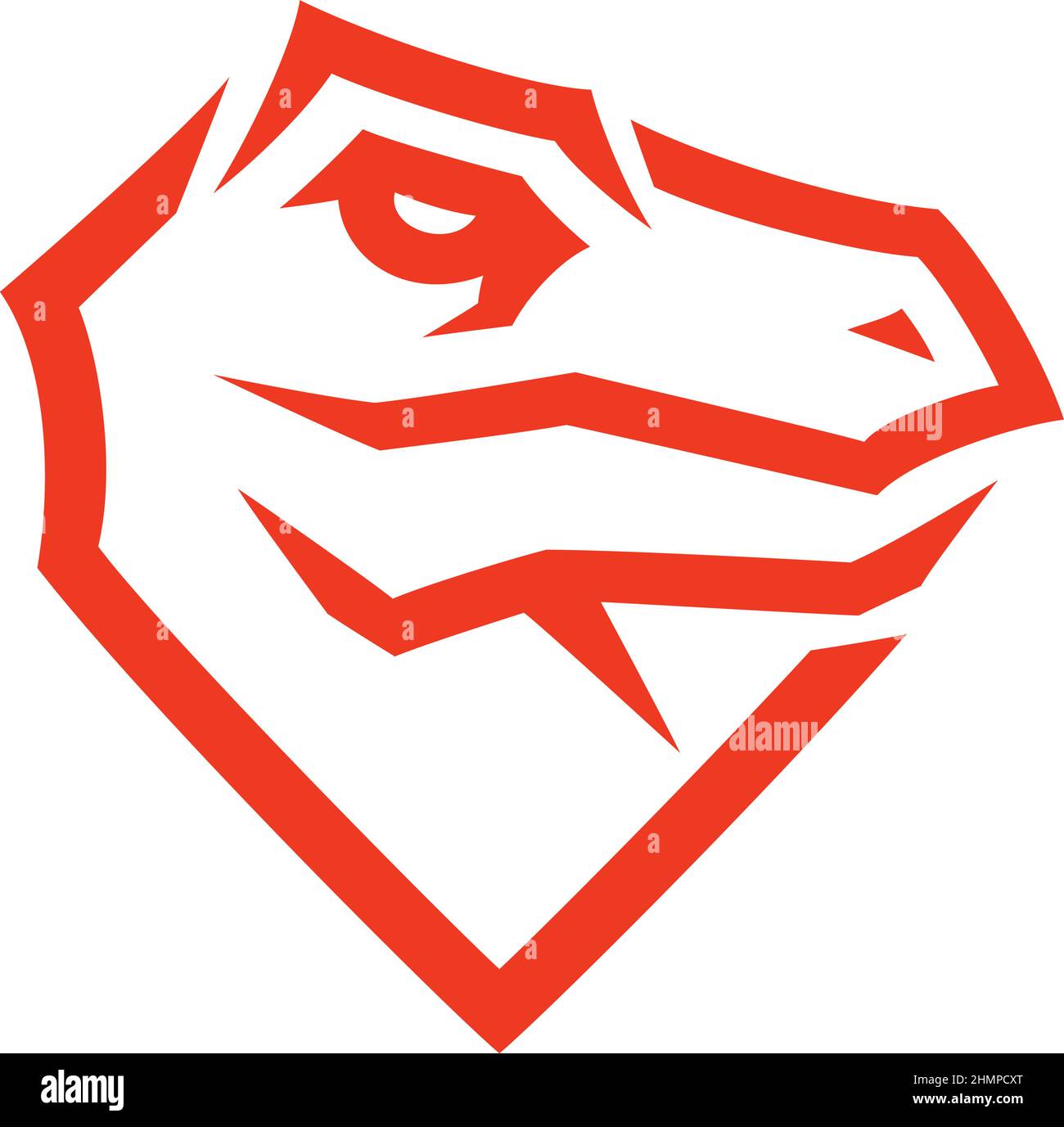 Simple Design of Raptor Head Inside the Crest Logo Stock Vector Image ...