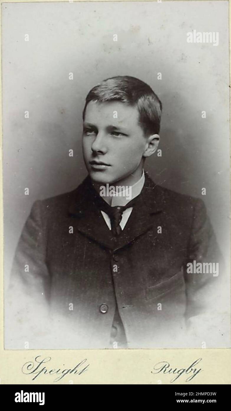 RUPERT BROOKE (1887-1915) English poet while at Rugby, about 1904 Stock ...