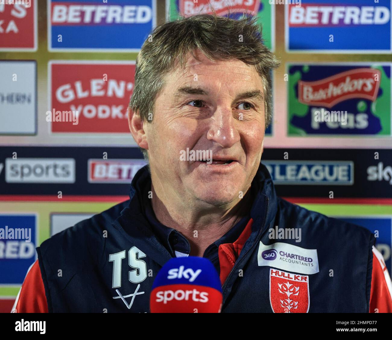 Tony Smith Head Coach of Hull KR speaks to Sky Sports Stock Photo - Alamy
