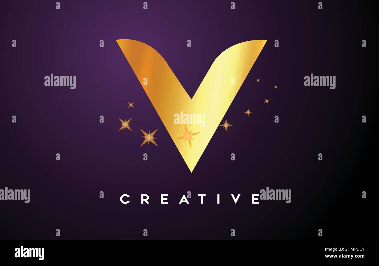 Gold v letter Stock Vector Images - Alamy