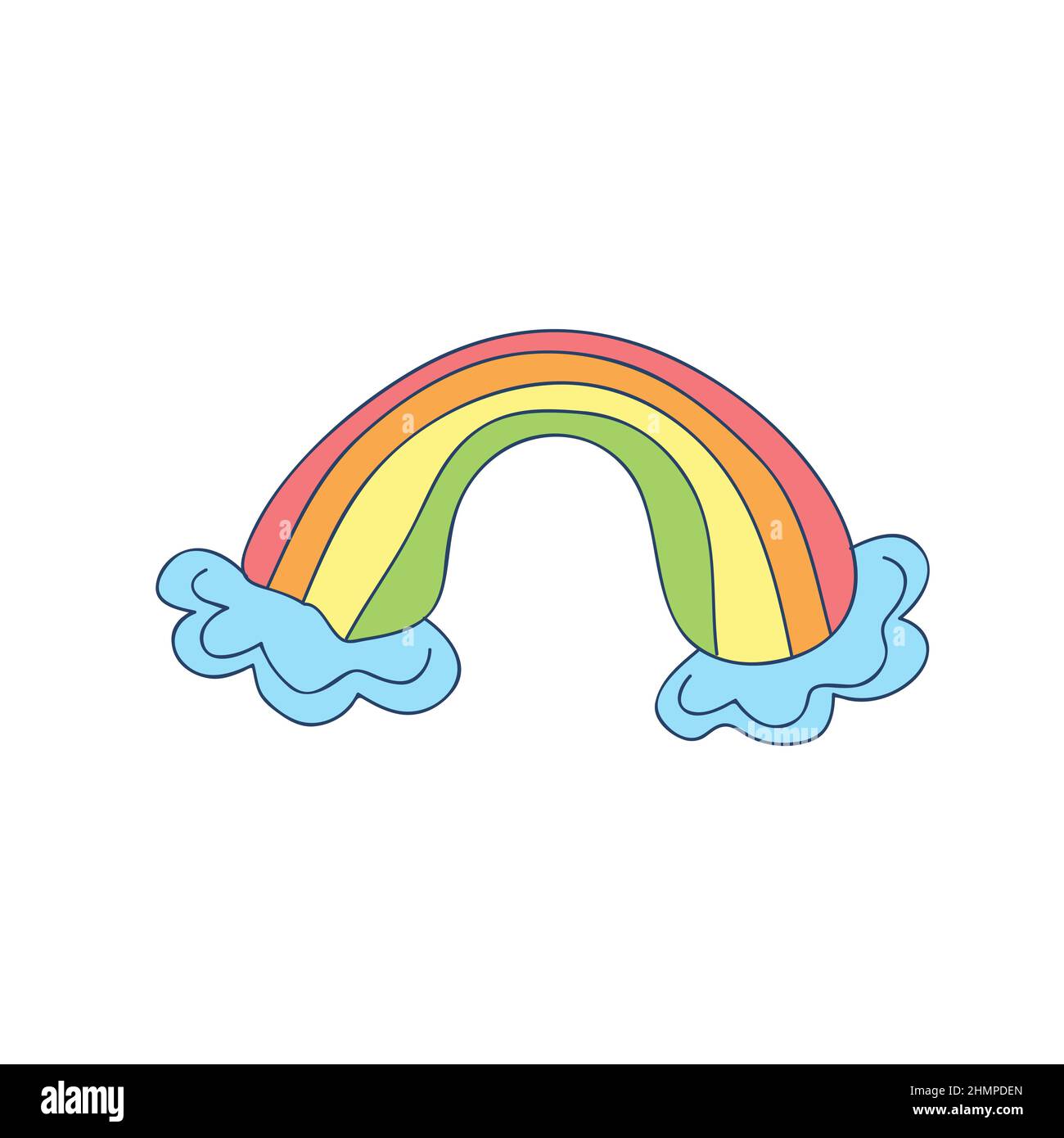 Vector baby rainbow illustration. Hand drawn nursery modern rainbow ...