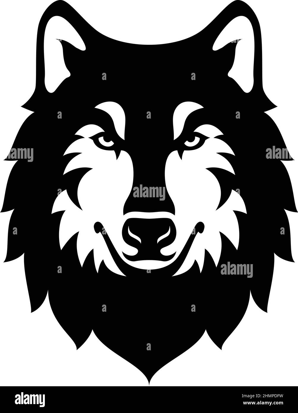 Simple Design of Strong Wolf Head Stock Vector Image & Art - Alamy